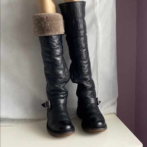 Frye | Shoes | Frye Valerie Shearling Otk Tall Leather Boot | Poshmark